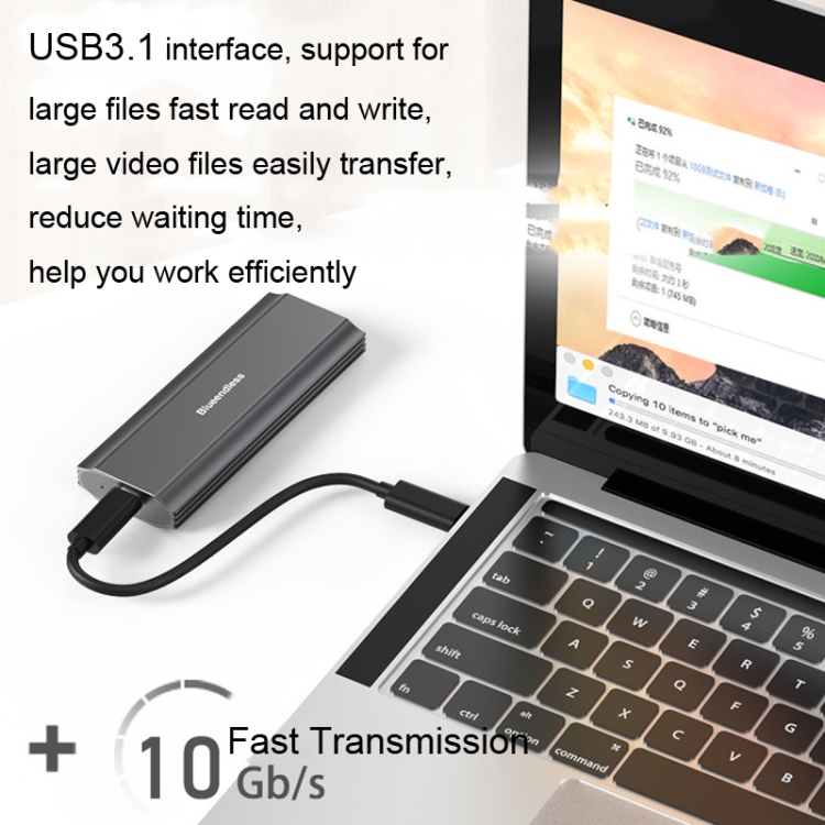 Blueendless 2810 단일 Sata 프로토콜 배선 2 In 1 M2 모바일 하드 디스크 케이스 Ssd 외부 솔리드 하드 드라이브 인클로저 박스