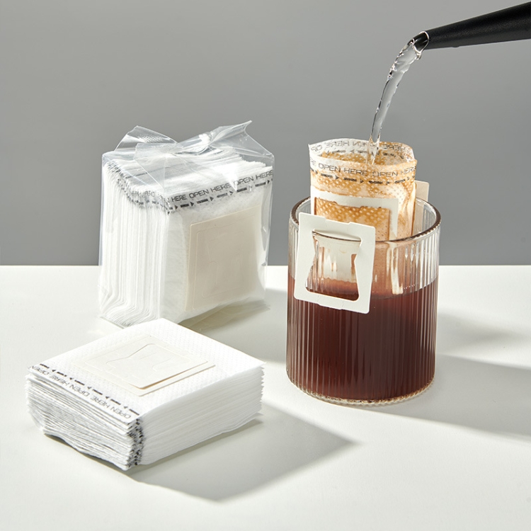 50 개갑 귀 장착형 커피 필터 휴대용 드립 커피 필터 종이 커피 파우더 필터 가방