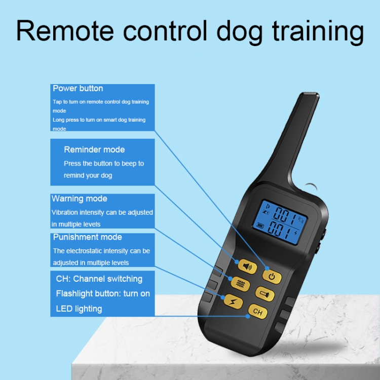 Pet Smart Electric Shock Training Waterproof Collar 1000m Remote ...