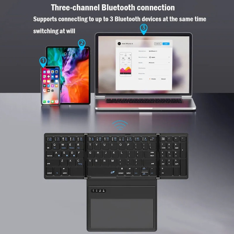 Leather Wireless Bluetooth Keyboard With Touch-Pad Multi-System ...