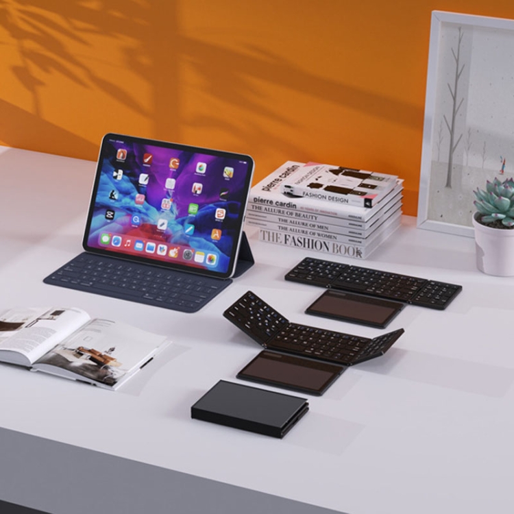 Leather Wireless Bluetooth Keyboard With Touch-Pad Multi-System ...