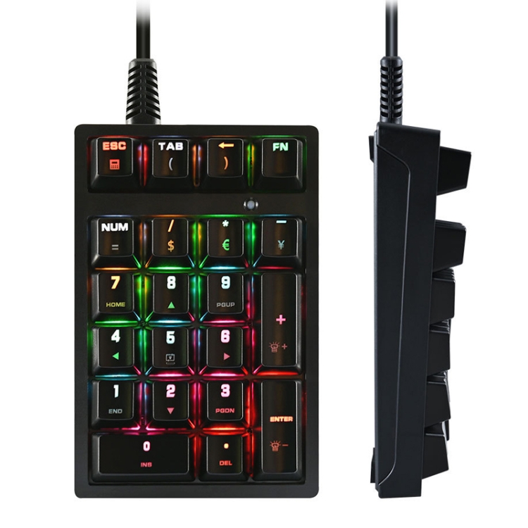 198I K21 Wired Mechanical Dightal Keyboard Multifunction Button RGB ...