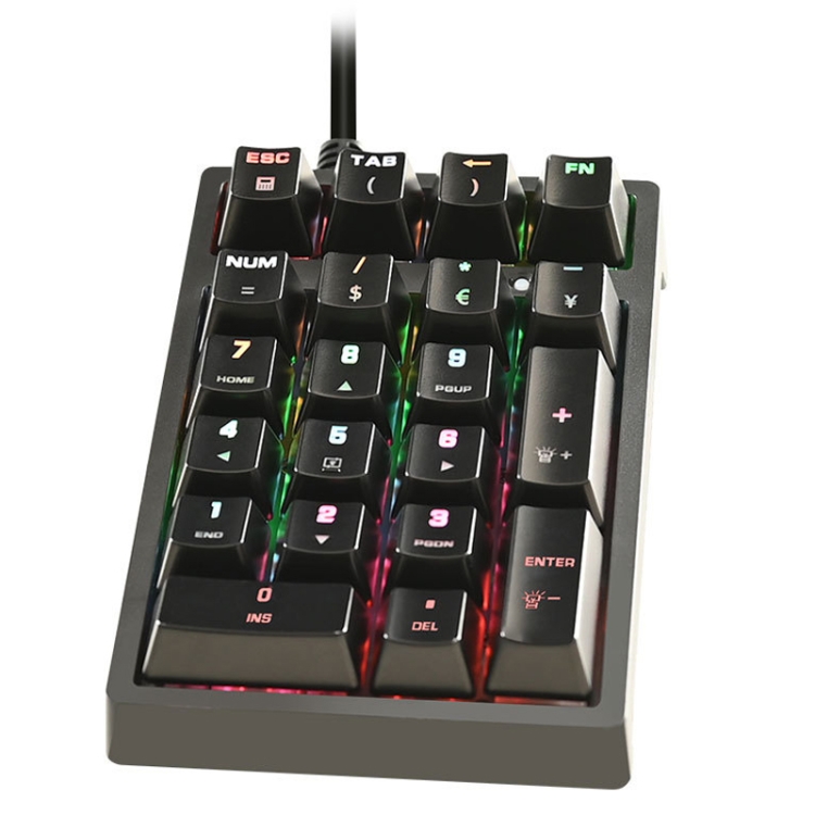 198I K21 Wired Mechanical Dightal Keyboard Multifunction Button RGB ...