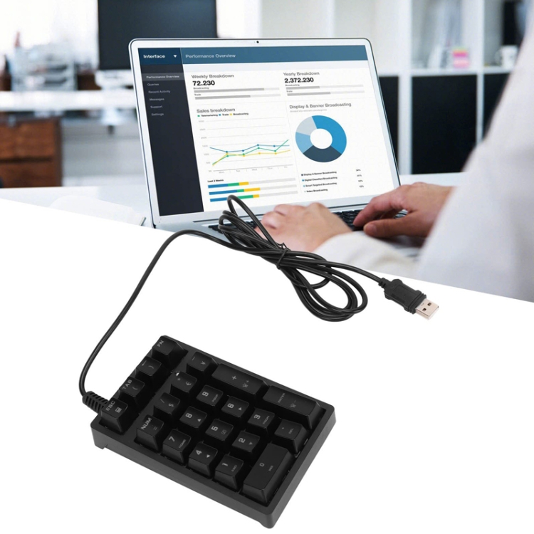 198I K21 Wired Mechanical Dightal Keyboard Multifunction Button RGB ...