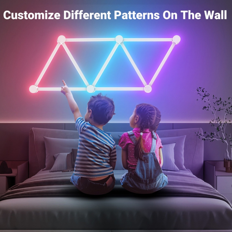 6 개 세트 Led Wifi 낙서 블루투스 스마트 접합 양자 빛 Diy 분위기 조명 원격 제어 미국 플러그 흰색