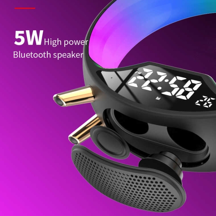 S528 Rgb 조명 및 백색 소음 및 일출 시뮬레이션 기능을 갖춘 다기능 무선 충전 블루투스 스피커흰색