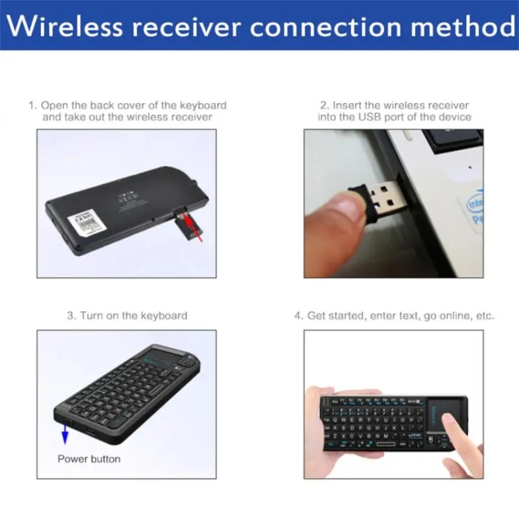 Rii X1 2.4G Mini Classic Wireless Keyboard Keypad And Mouse All-In-One ...