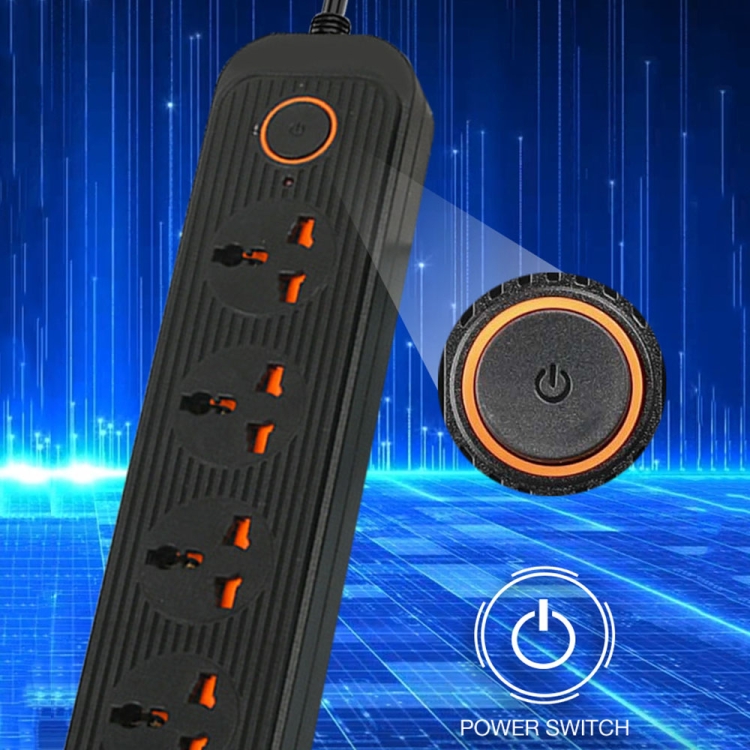 A03 2m 3000W 5 Plugs + 4-USB Ports Multifunctional Flame-retardant ...