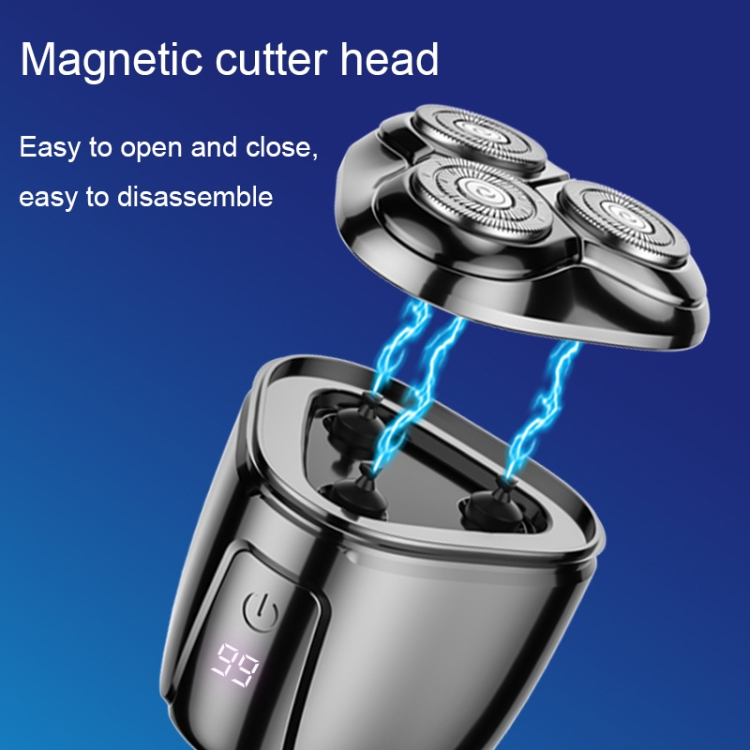 Mini Magnetic Head Shaver Smart LED Display Electric Shaver, Color: Green