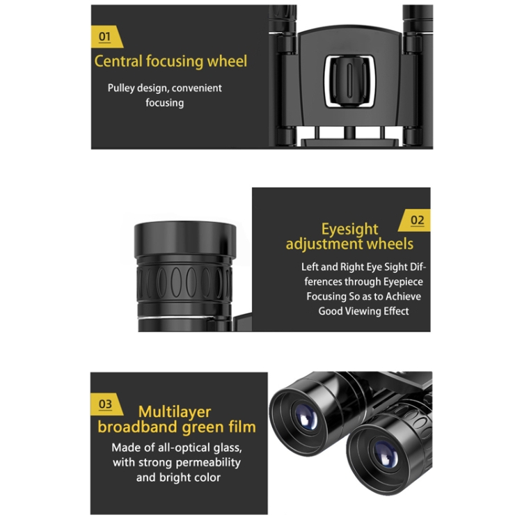 야외 캠핑 사냥을 위한 500 x 25 표준 HD 강력한 접이식 쌍안경