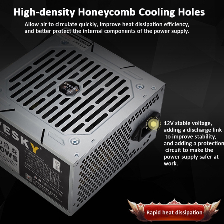 EVESKY 460WS Desktop Computer ATX Power Supply Rated Power 270W Non ...