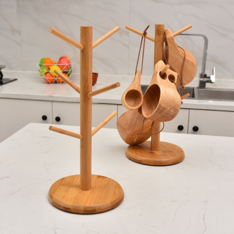 대형 대나무 드로잉 컵 프레임 홈 커피 티 컵 프레임 배수 보관 선반