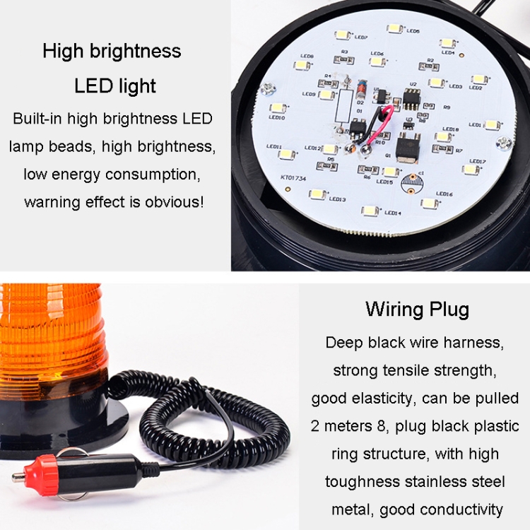 Magnetic School Bus Warning Lights Car Ceiling Flashing Lights With ...
