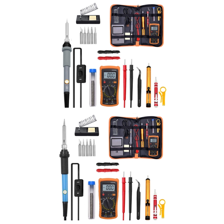 19 in 1 60W Adjustable Temperature Soldering Iron Multimeter Tool Set ...