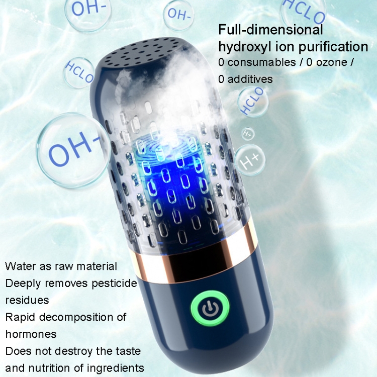캡슐 모양 과일 야채 청소기 가정용 성분 정수기 소독 살균 야채 세탁기 녹색