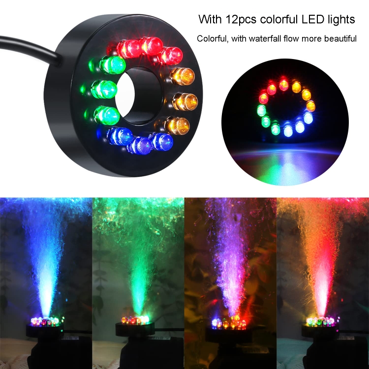 Jn 388 16w 방수 Led 빛 작은 물 펌프 물고기 탱크 분수 여과 순환 잠수정 펌프 Eu 플러그