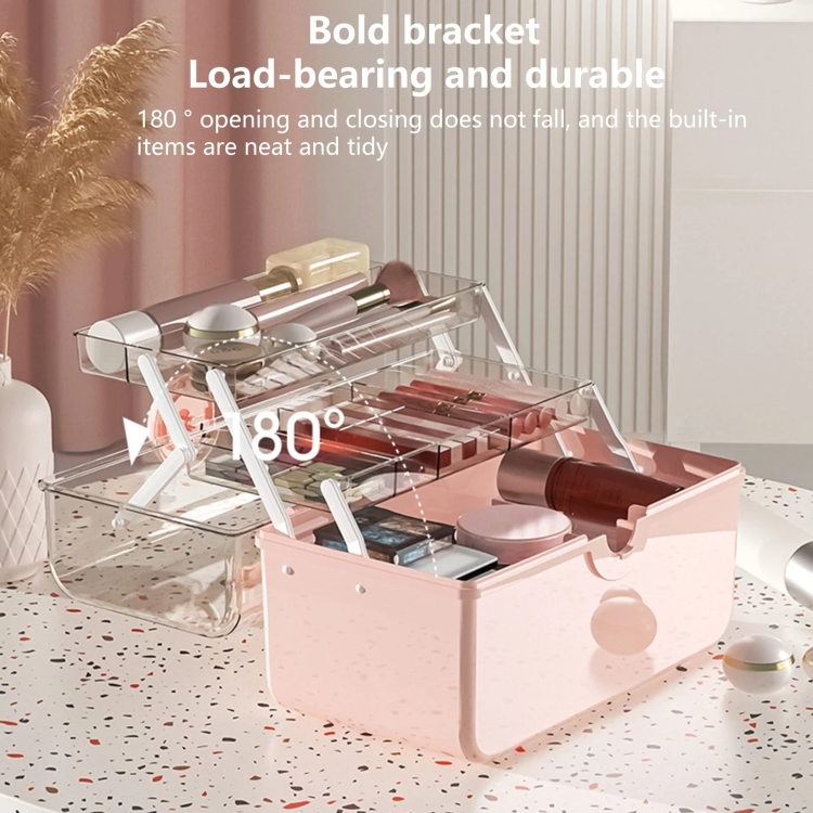 Cosmetics Storage Box Plastic Anti -Dust Transparent Desktop Medicine ...