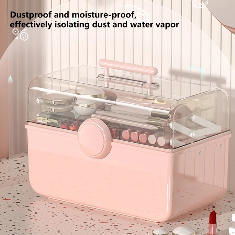 Cosmetics Storage Box Plastic Anti -Dust Transparent Desktop Medicine ...