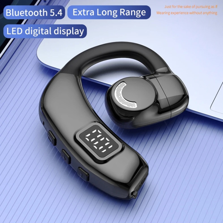 Bluetooth Headset Digital Display Hanging Ear OWS Stereo Sports Earbuds ...