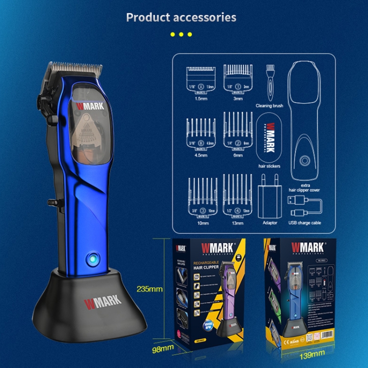 Wmark Ng 9003 전기 머리 깎기 오일 헤드 전기 푸시 클리퍼 충전식 이발 가위 Eu 플러그녹색