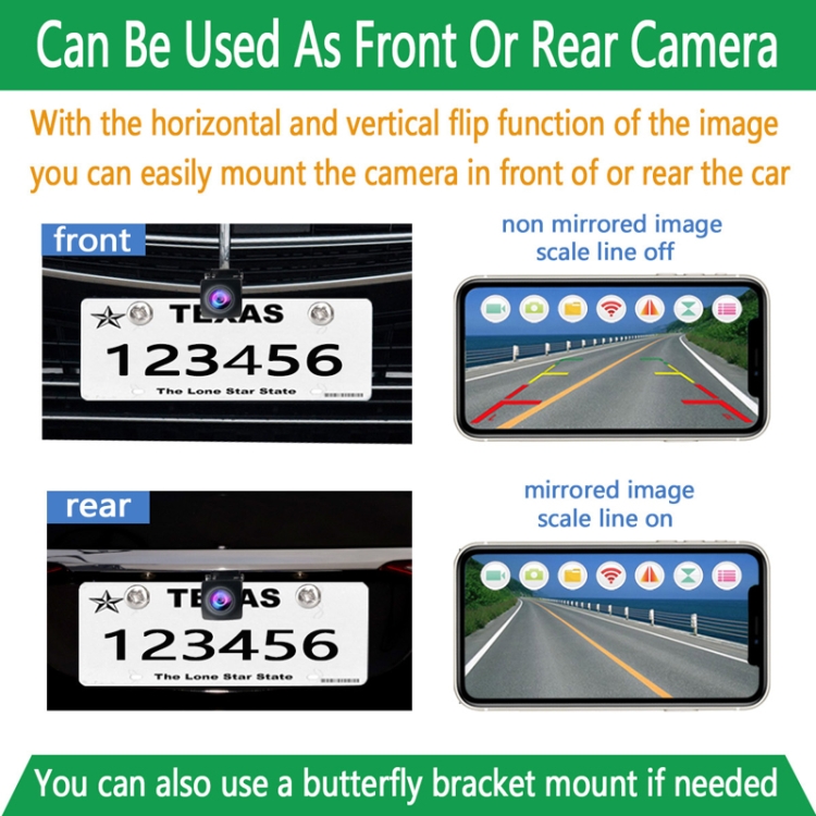 Caméra de recul de voiture sans fil HD1080P 5G WIFI Starlight, Vision ...