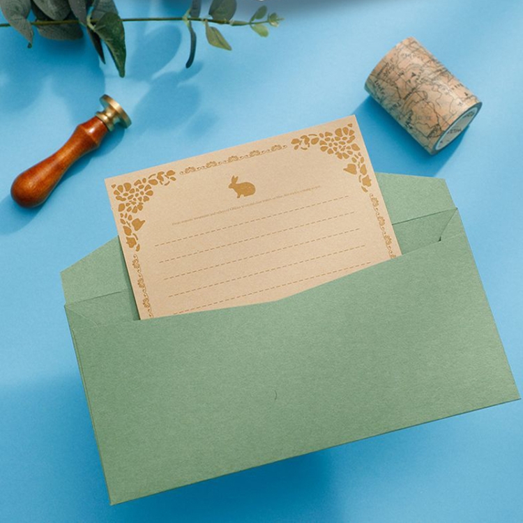 26 개대 빈티지 포일 스탬핑 간단한 인사말 카드 초대장 로맨틱 봉투 5 밝은 색상 20 노란색 빈 편지 용지 투명 스티커