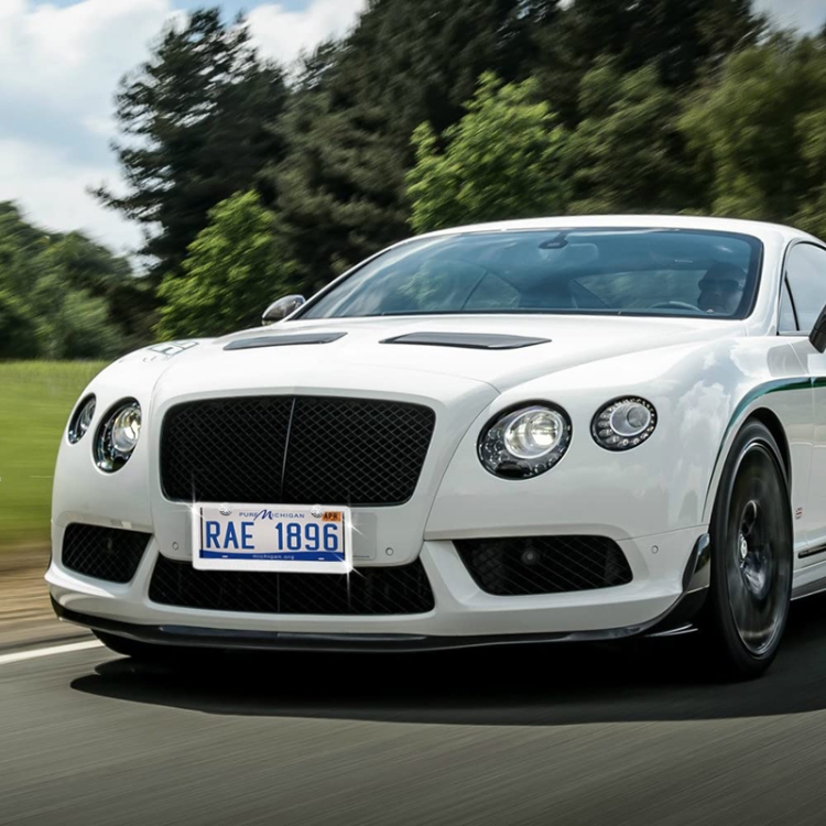 미국 표준 스테인리스 스틸 번호판 수정 프레임다이아몬드 포함 색상 사각형 구멍 화이트 다이아몬드