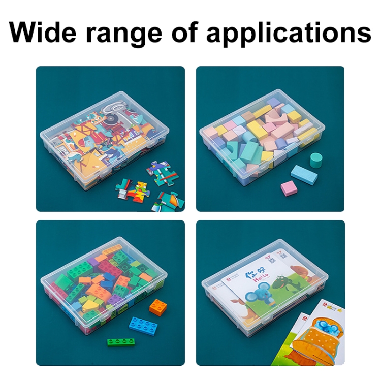 투명한 어린이 작은 입자 빌딩 블록 보관 상자 퍼즐 정리 상자 크기 M 27x195x5cm