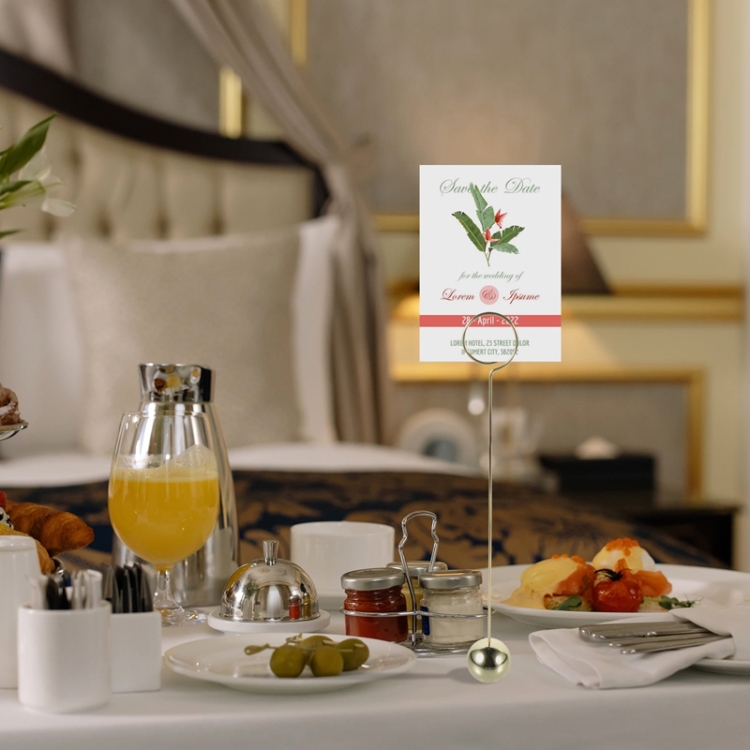 Hotel Stainless Steel Table Number Plate Restaurant Wedding Menu Holder ...