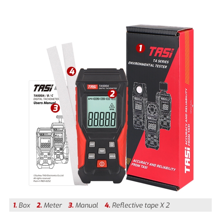 TASI TA500A Optical Measurement Laser Tachometer Digital Display ...