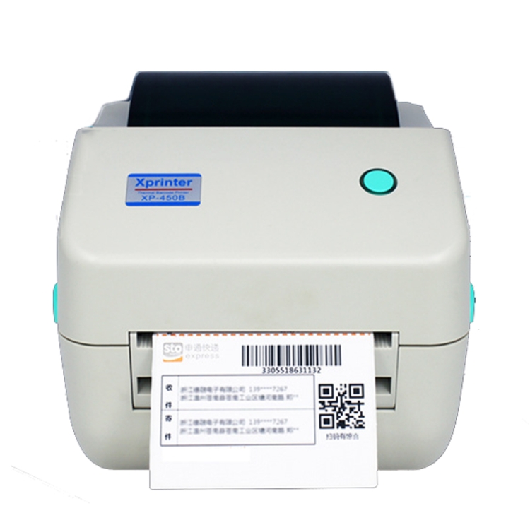 Xprinter XP-450B พอร์ต USB ซูเปอร์มาร์เก็ตแคชเชียร์เครื่องพิมพ์บาร์โค้ดความร้อน (ปลั๊ก EU)