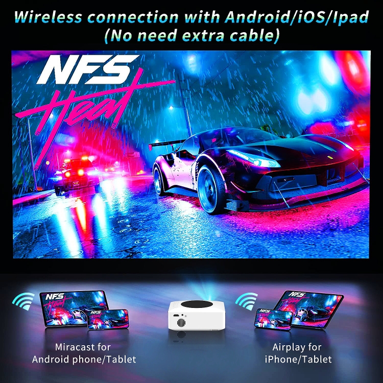 Y2S 1080P Mini LED WiFi Projector Support Wireless Wired Screen ...