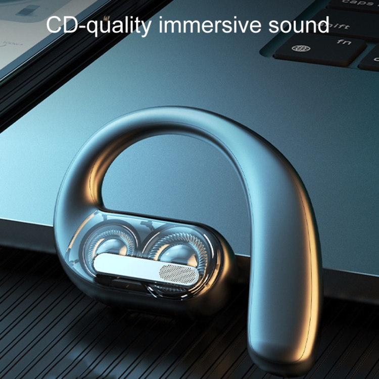 LX09 Single Ear Dual Speaker Stereo OWS On-Ear Bluetooth Earphone(Black)
