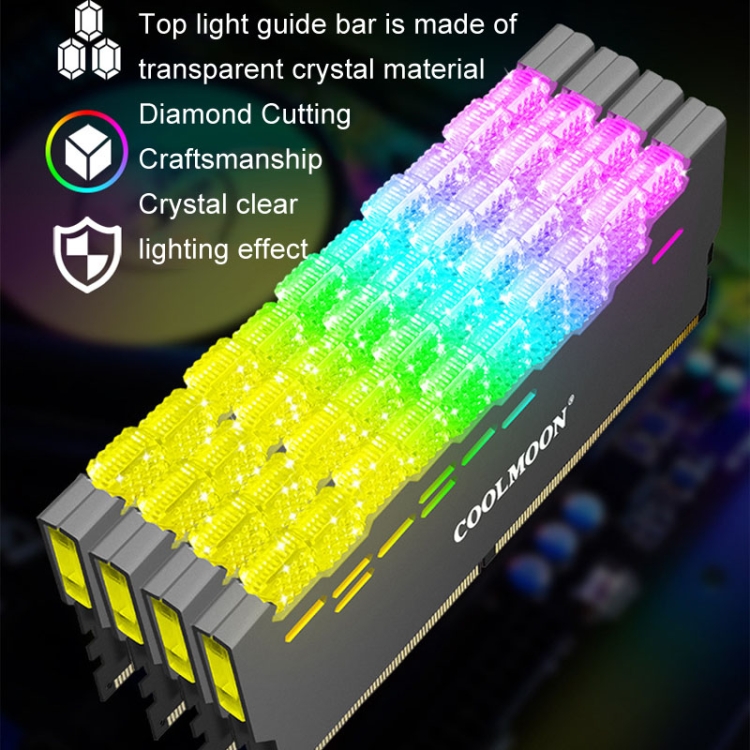 COOLMOON RA-2 Heatsink Cooler ARGB Colorful Flashing Memory Bank ...