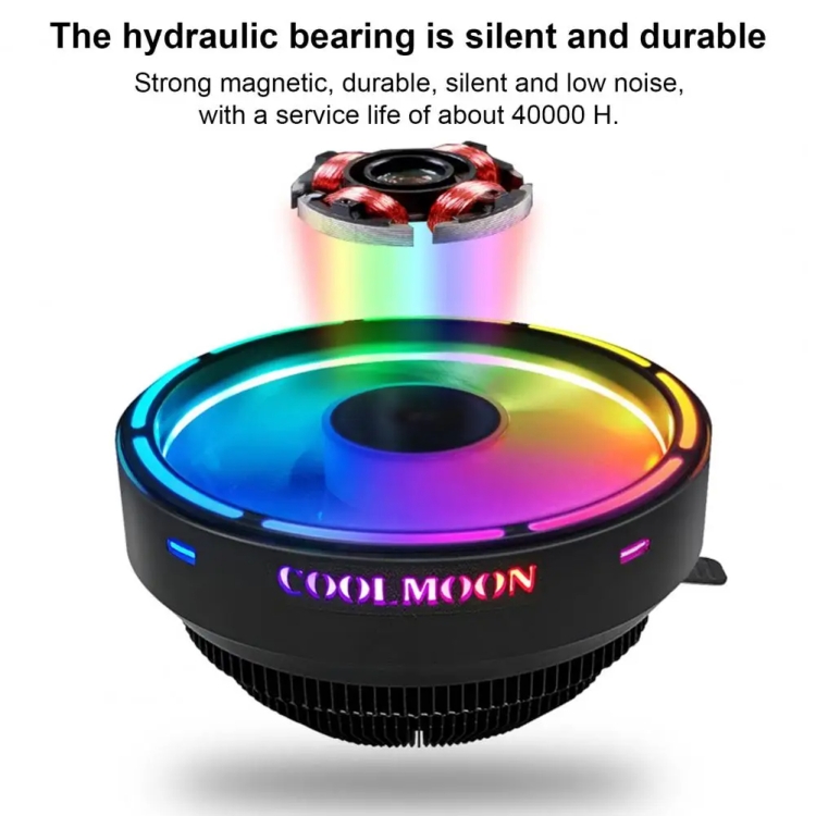 COOLMOON CPU Cooler Desktop Computer Auto Color Change Multi-Platform ...