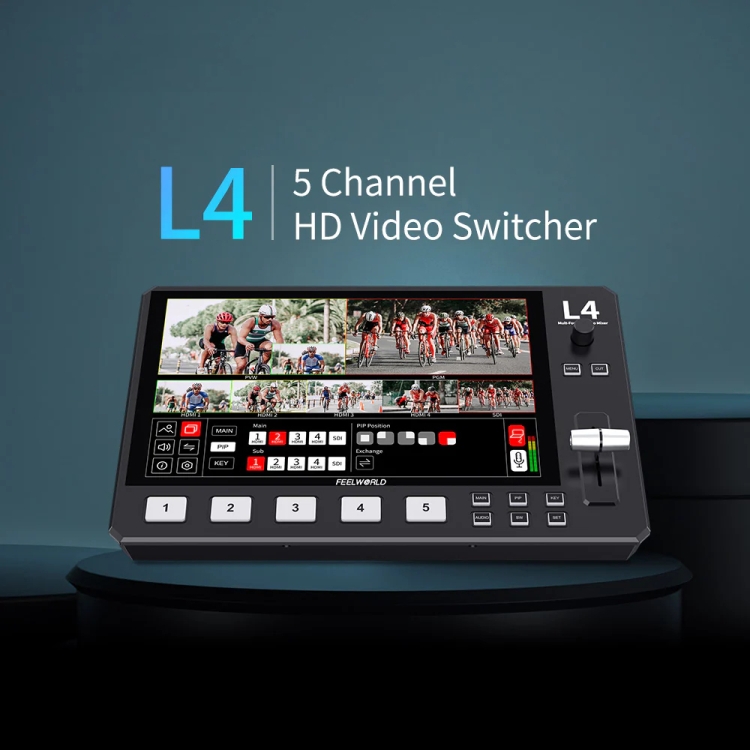 FEELWORLD L4 Conmutador mezclador de vídeo multicámara 10.1"Pantalla ...