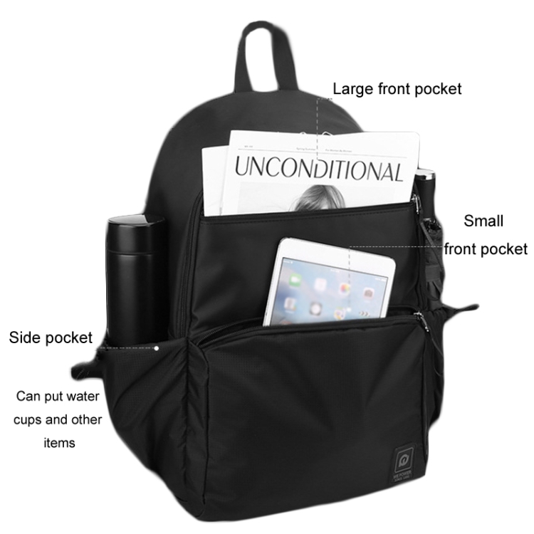 WEPOWER Men Large Capacity Double Shoulder Computer Bag Student ...