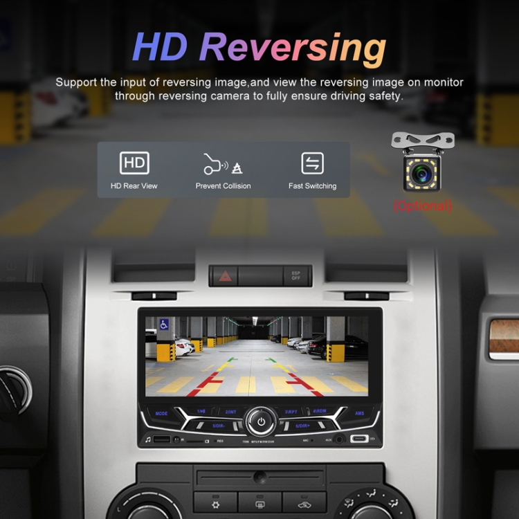 6.86inch Dual Butt Button Knob Player MP5 With Backup Camera Function ...