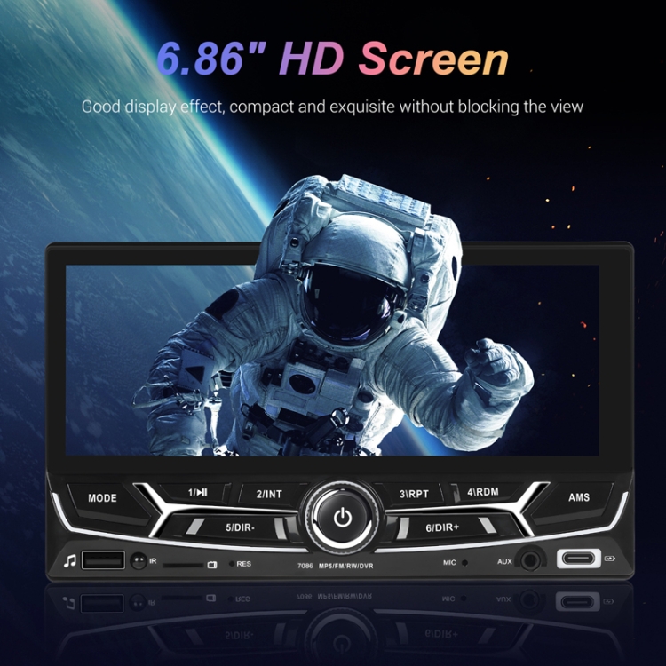 6.86inch Dual Butt Button Knob Player MP5 With Backup Camera Function ...