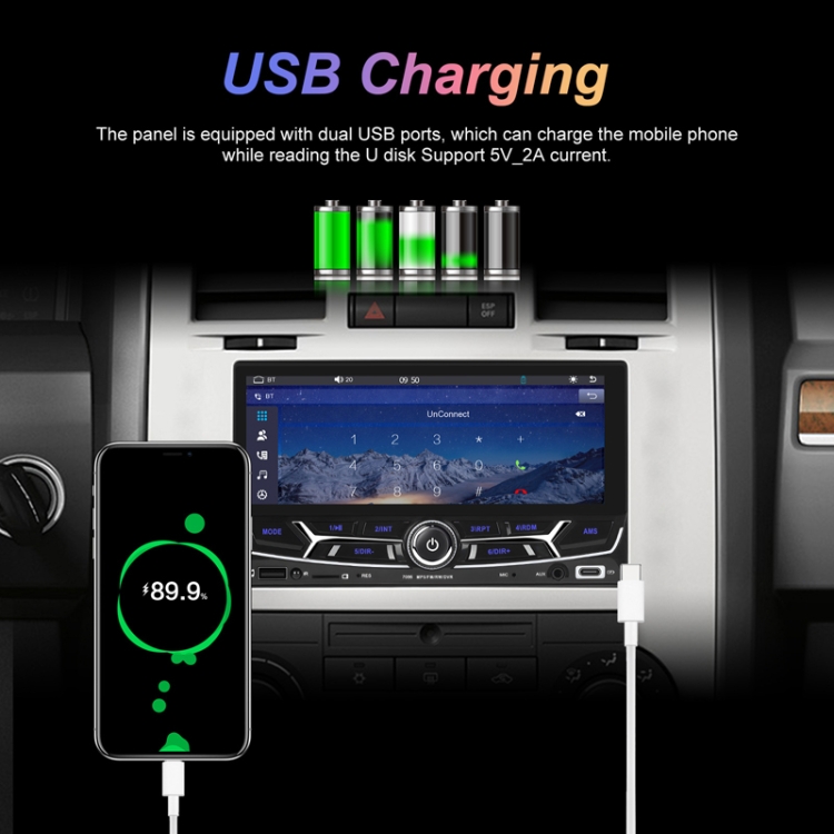 6.86inch Dual Butt Button Knob Player MP5 With Backup Camera Function ...