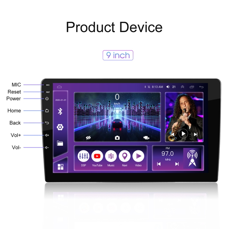Universal 9 Inch 8 Core CarPlay Android Navigation Car Center Control ...
