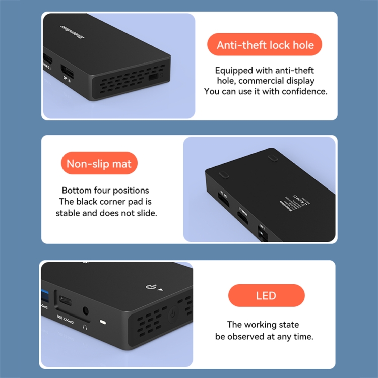Blueendless 12-In-1 HD สถานีเชื่อมต่อมัลติฟังก์ชั่น 10Gbps แยกพร้อม ...