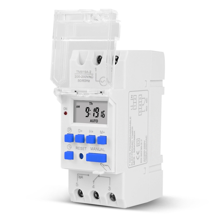 Sinotimer Tm919a 2 220v 16a Din Rail Mount Digital Timer Switch Microcomputer Weekly
