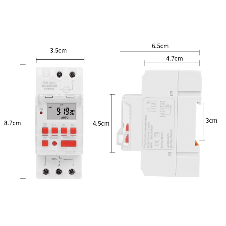 Sinotimer Tm919b 2 220v 30a Programmable Digital Timer Switch Automatic Cycle Timing Controller