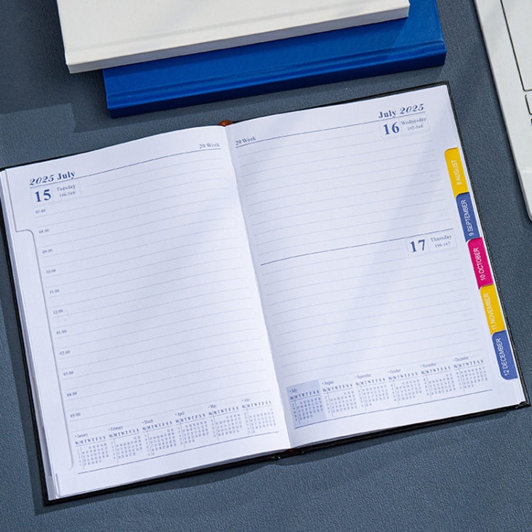 2025 A5 Agenda Book Planner Notebook 304 Pages Daily Office Diary(White)