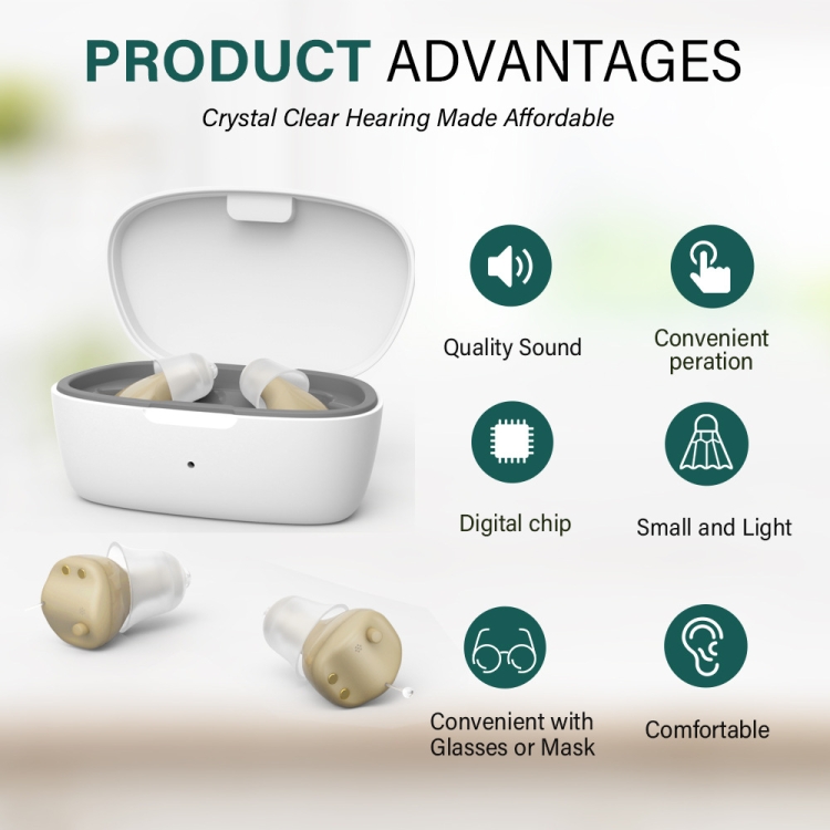 Z-68 In-ear TWS Invisible Hearing Aid Digital Sound Amplifier with ...