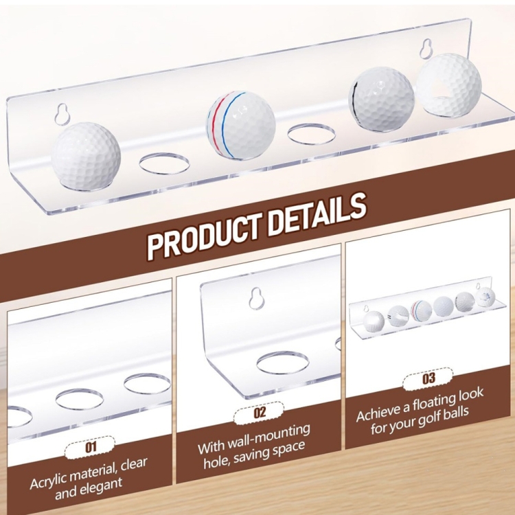 Acrylic Golf Ball Table Tennis Wall Display Rack, 规格: 132-1