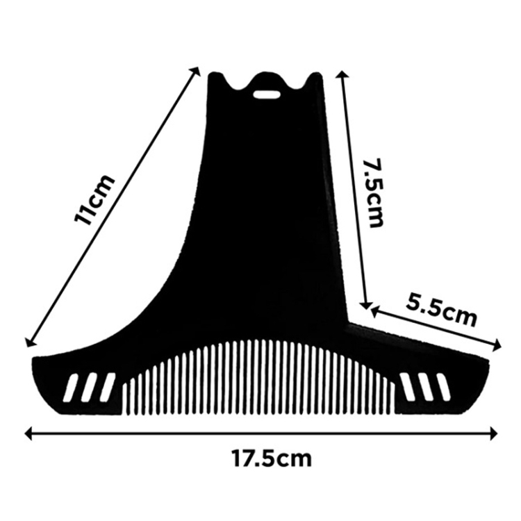 2pcs 6 In 1 Beard Styling Stencil Comb Men Shaving Tools(Black)