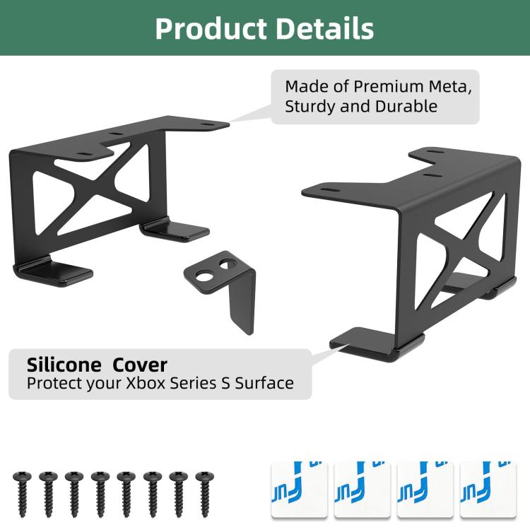 For Xbox One S / X, Xbox 360 Under Desk Storage Stand Rack(Black)