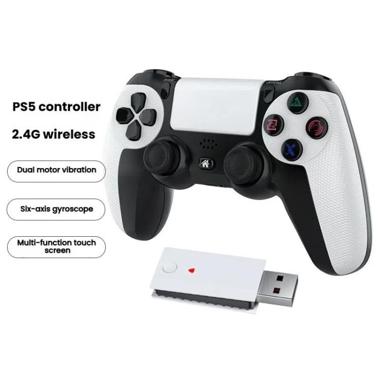 2.4G Dual Motor Dual Vibration 6-Axis Wireless Gamepad For PS4 / PS5 ...